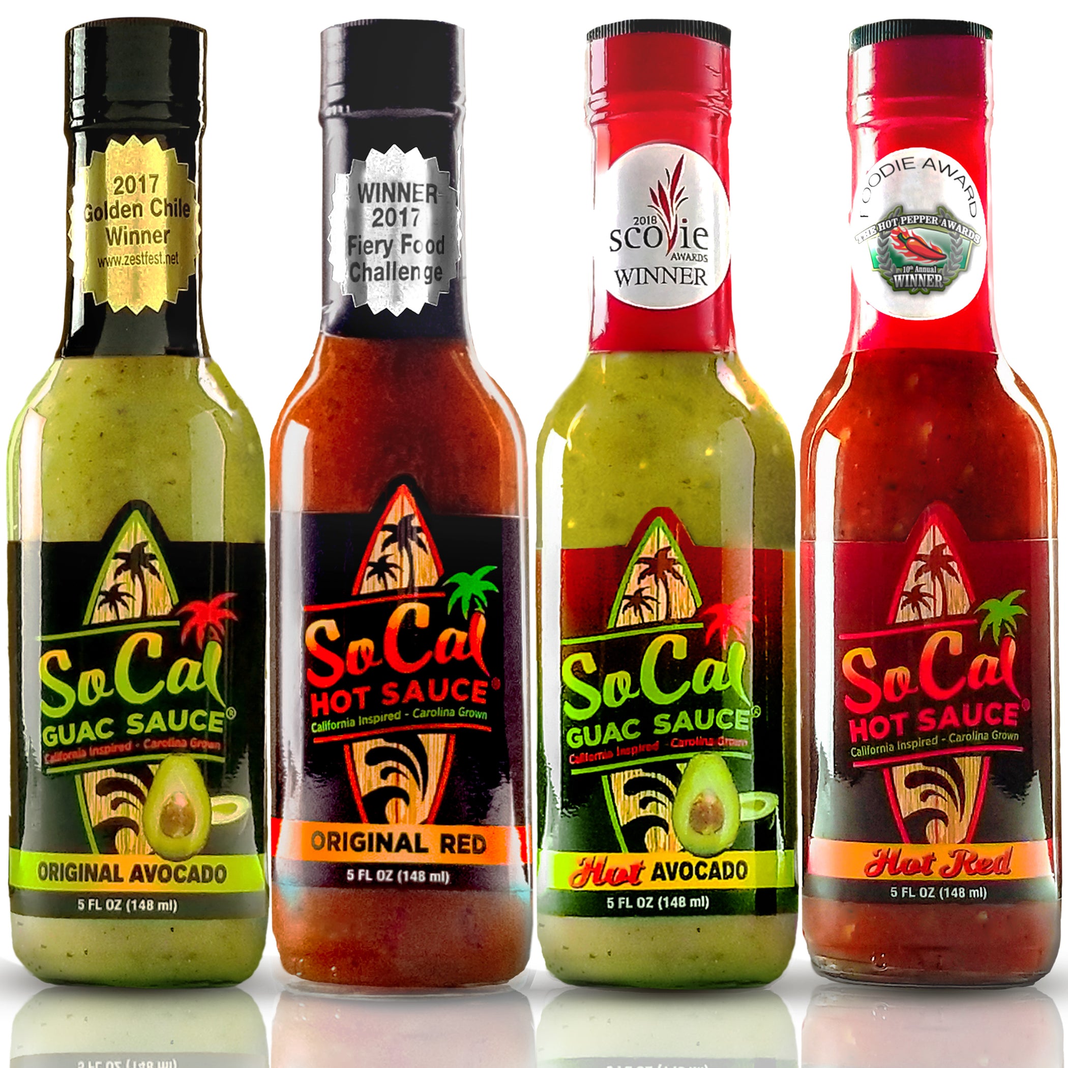 Hot Sauce 4-pack from SoCal Hot Sauce - Avocado Sauces and Red Sauces ...